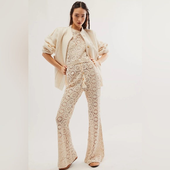 Spell | Pants & Jumpsuits | Spell Helena Crochet Lace Bell Pants | Poshmark